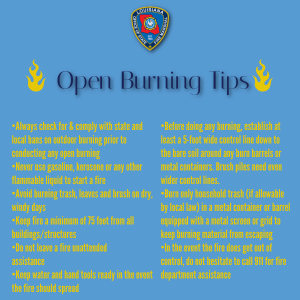 Open Burning Safety Tips from State Agencies